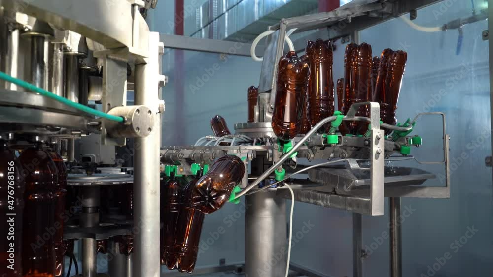 Beer. Production and bottling of beverages carbonated lemonade, soda or ...