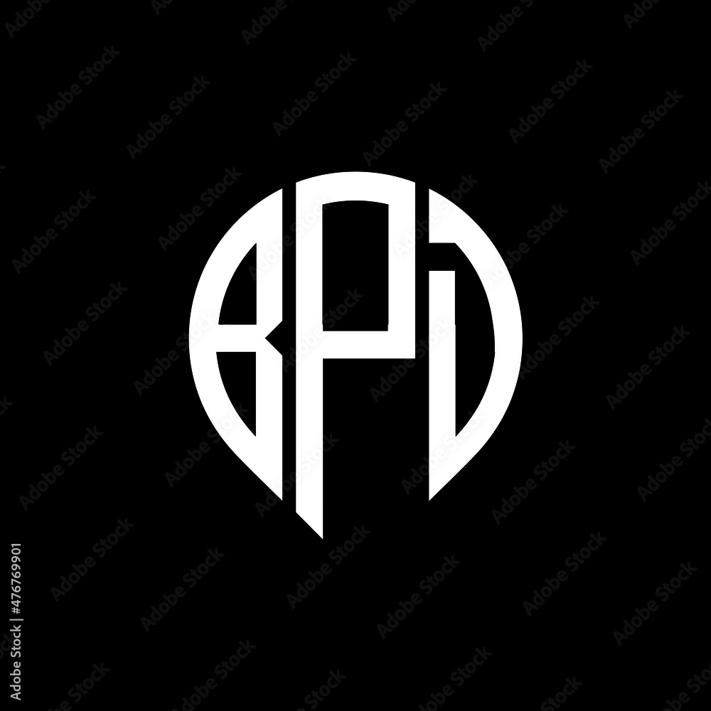 BPD letter logo design on black background. BPD circle letter logo ...