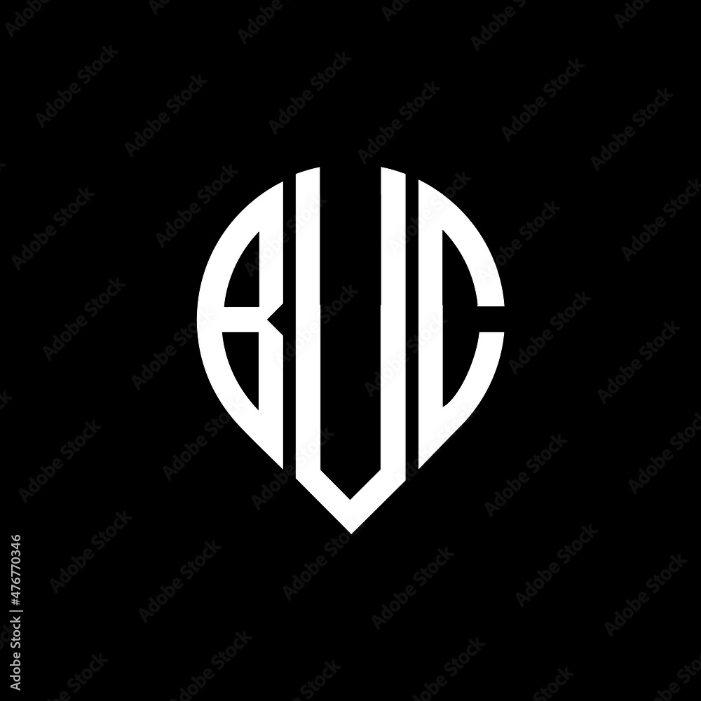 Vecteur Stock BUC letter logo design on black background. BUC circle ...