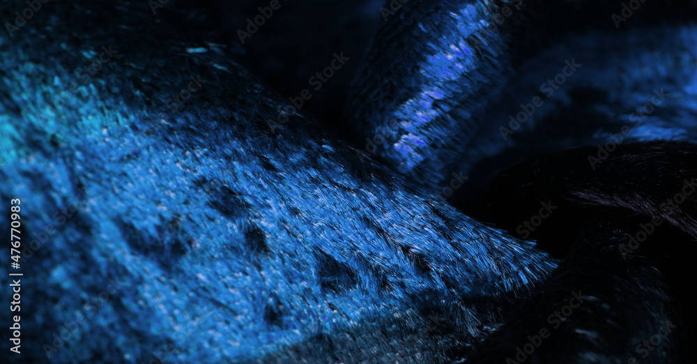 blue velvet fabric, dense fabric of silk, cotton or nylon with a thick ...