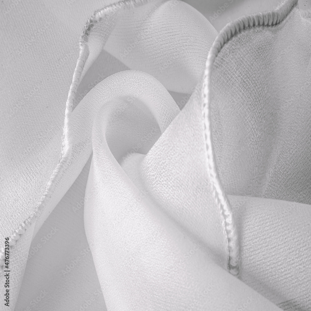 White silk organza with wavy piping. Border around the edge of the ...
