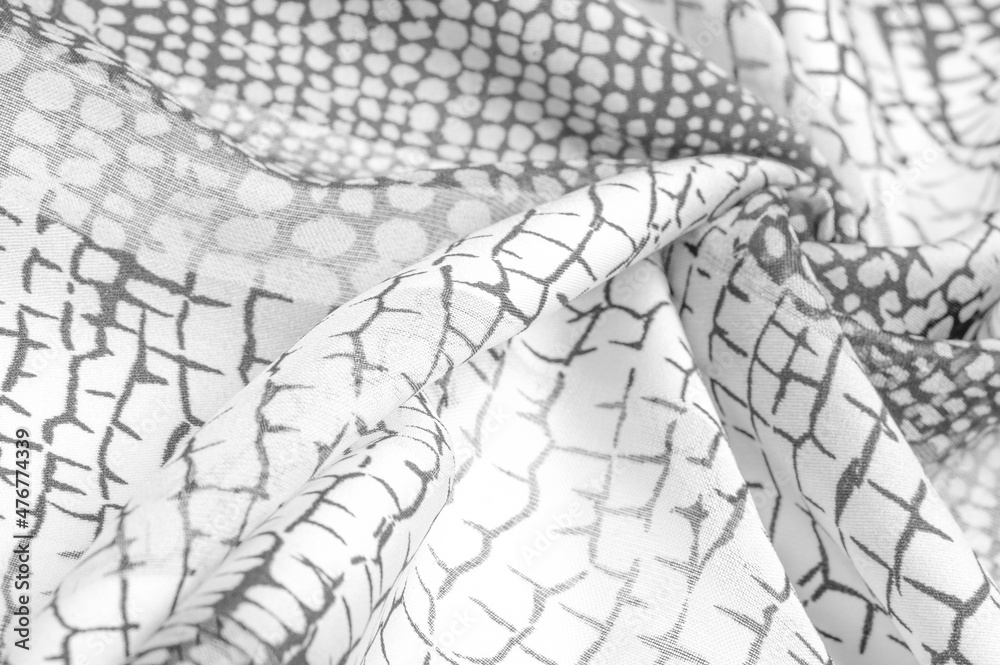 python skin silk fabric, white and black pattern, african theme, fark ...