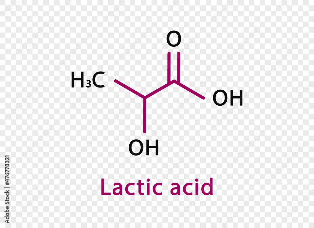 Lactic acid chemical formula. Lactic acid structural chemical formula ...
