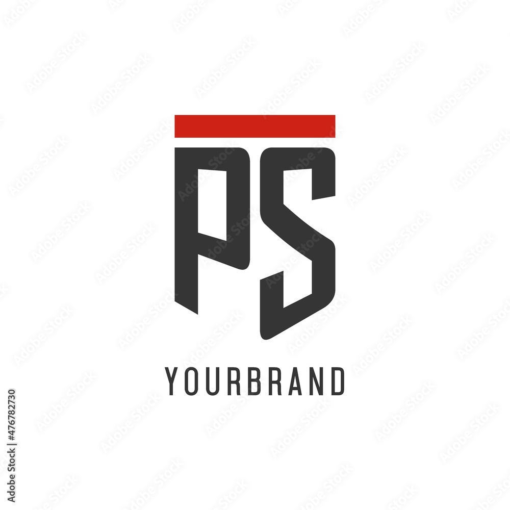 PS initial esport logo with simple shield design style Stock Vector ...