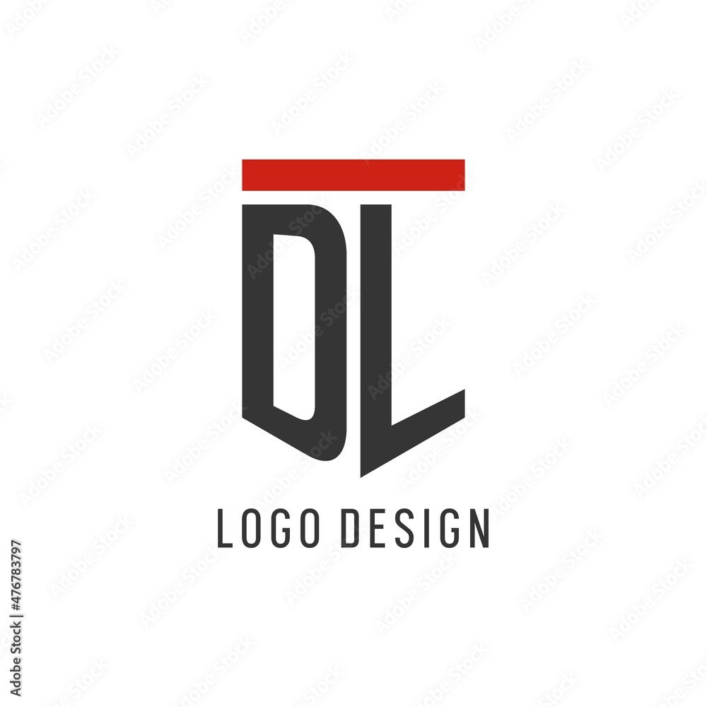 DL initial esport logo with simple shield design style Stock Vector ...
