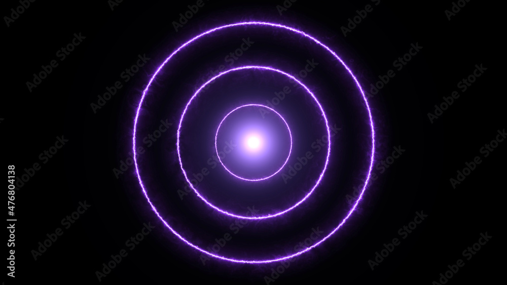 Purple Energy Light in the Concentric Circles Overlay Background Stock ...