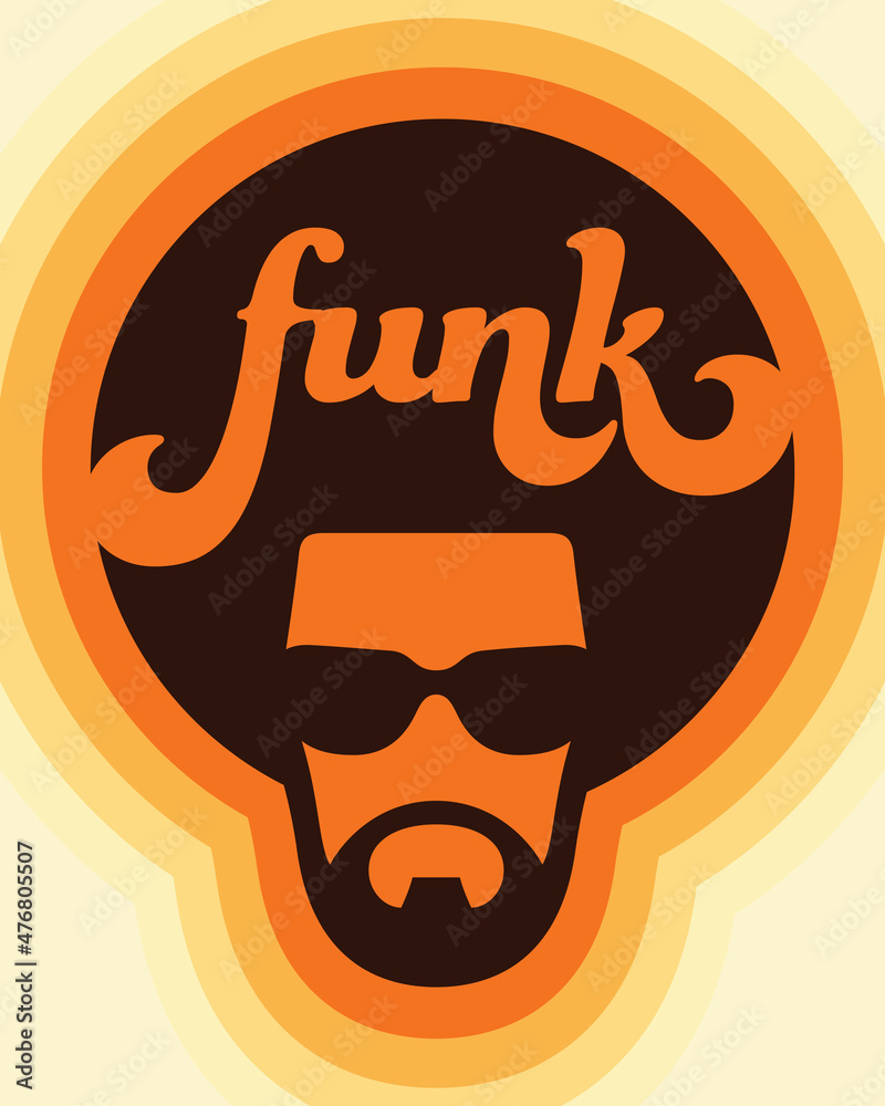 Funk colorful custom lettering music design with cool soul man ...