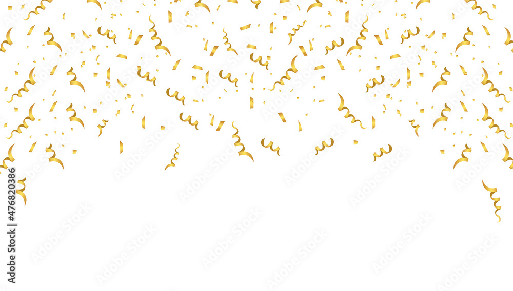 Gold confetti border frame pattern. Suitable for happy birthday party ...