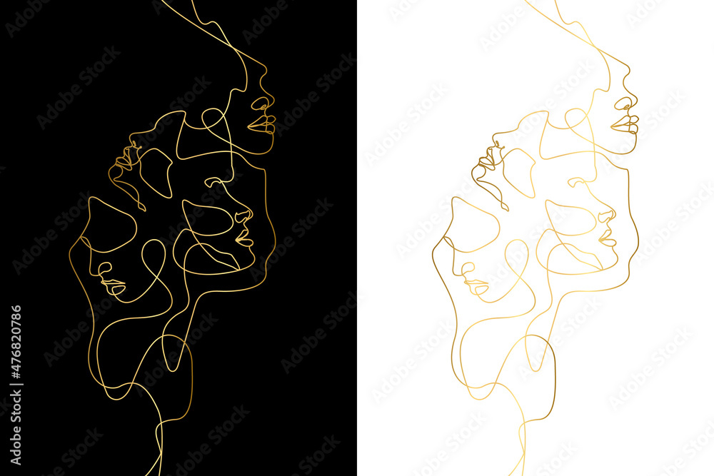 Printable Gol Line Art Face Print, Single Line Face Print, Minimalist ...