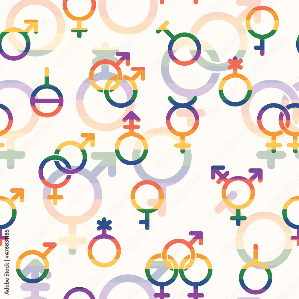 LGBTQ symbols design - seamless vector repeat pattern. Surface Pattern ...