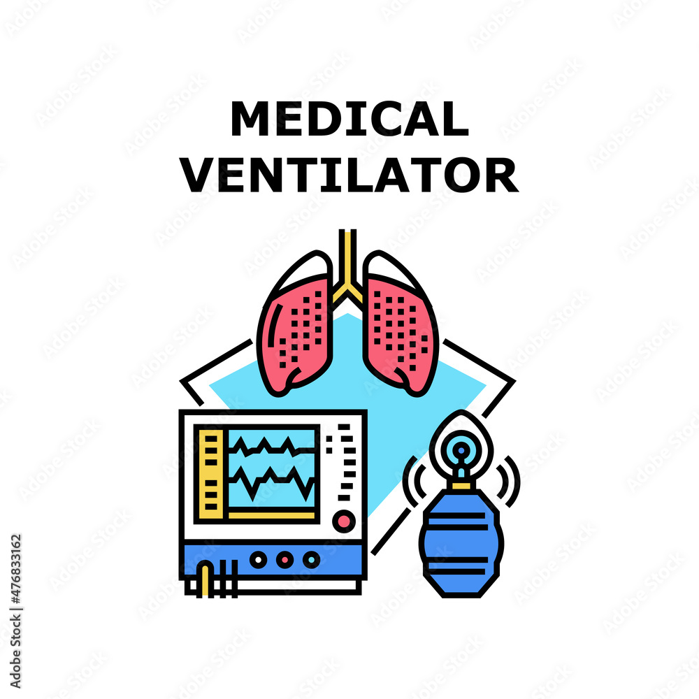 Medical ventilator intensive care. Respiratory hospital. Oxygen machine ...