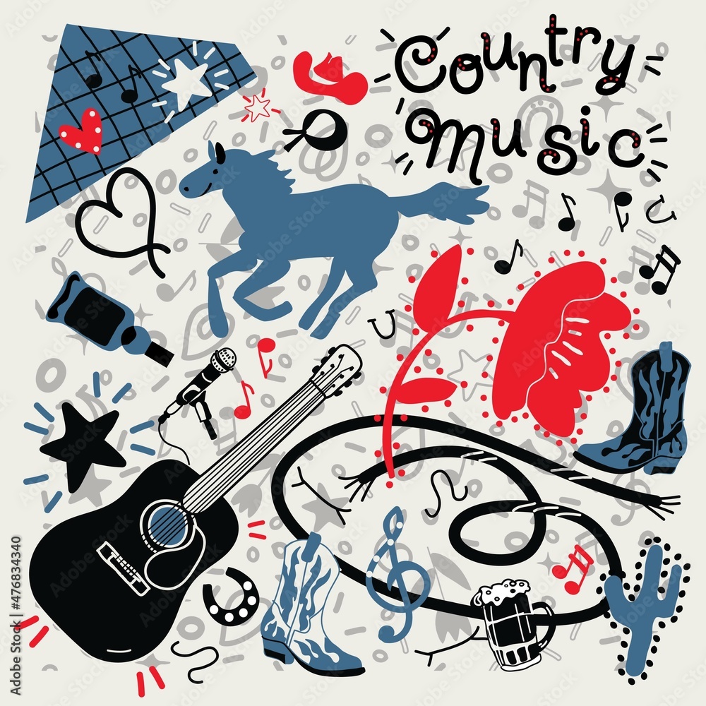 country music card Stock Illustration | Adobe Stock