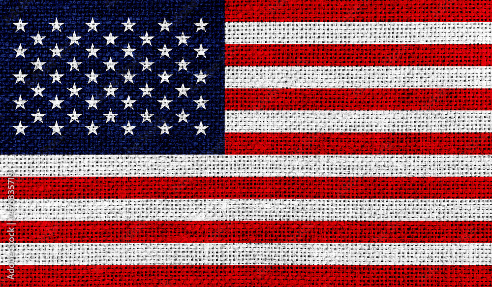 USA flag on knitted fabric. 3D-image Stock Illustration | Adobe Stock