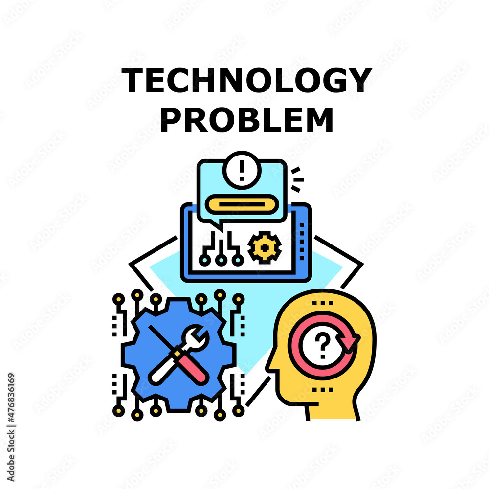 Technology problem error. Information system. Computer internet ...