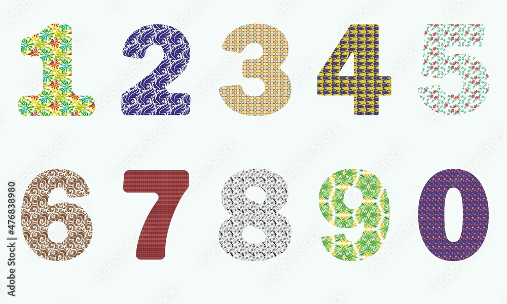 number pattern, funny numbers for kids. occupation numbers Stock Vector ...