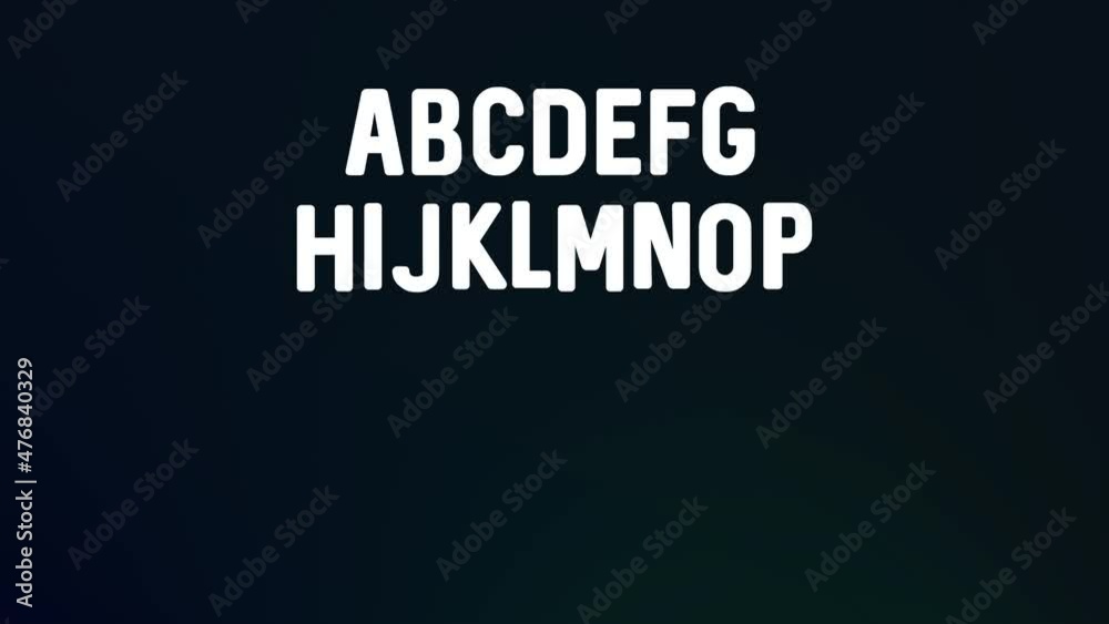 ABC alphabets a to z black background Stock Video | Adobe Stock