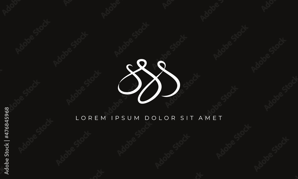 vector graphic illustration logo design for monogram letter triple S ...