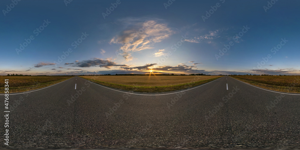 full seamless spherical hdr panorama 360 degrees angle view on asphalt ...
