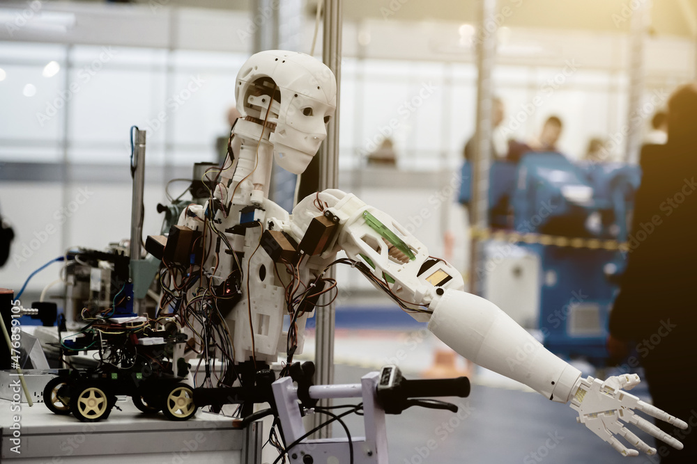 Robot hand with moving phalanges of fingers. Stock Photo | Adobe Stock