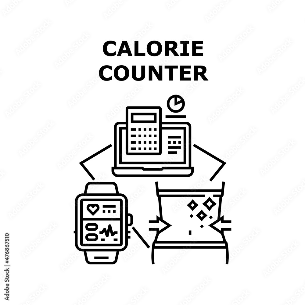 Calorie counter food app. Mobile nutrition. Healthy kcal. Hot energy ...