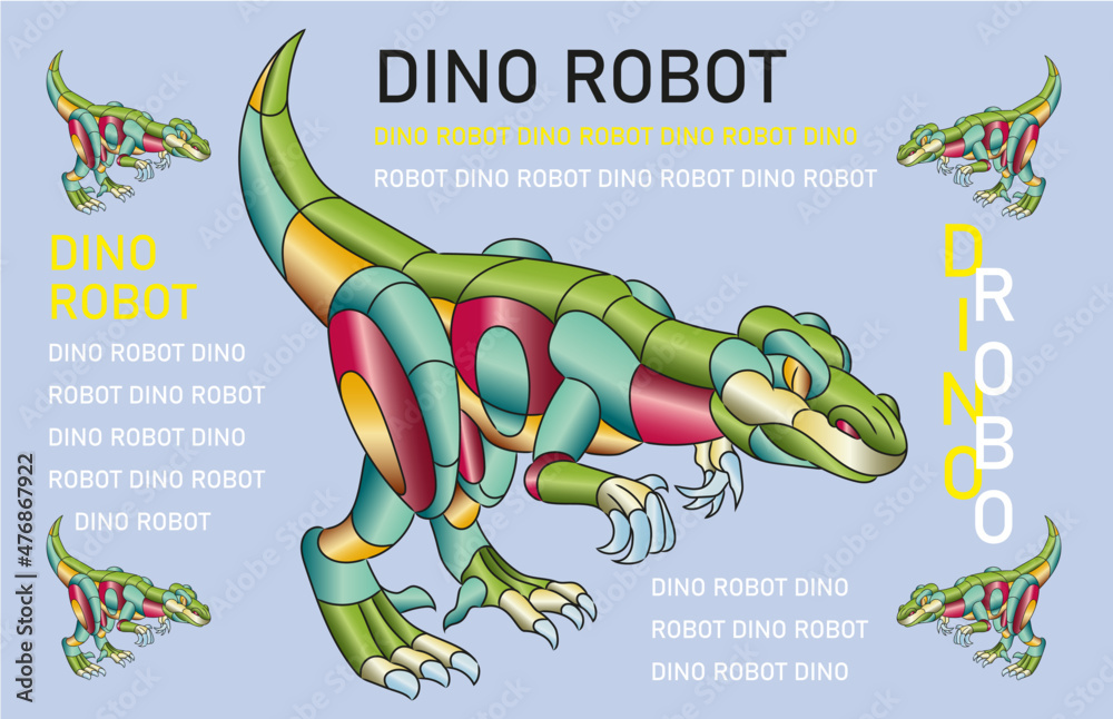 Dinosaur robot is a high-tech product for games and entertainment Stock ...