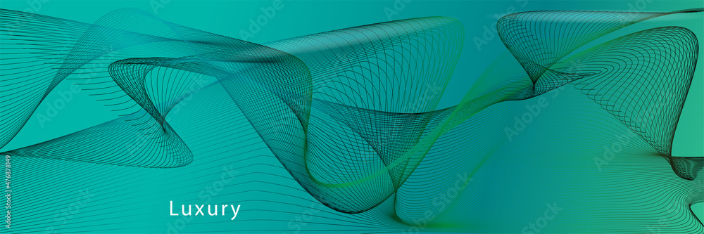 green wave background in modern ultraviolet color. Dark blue abstract ...
