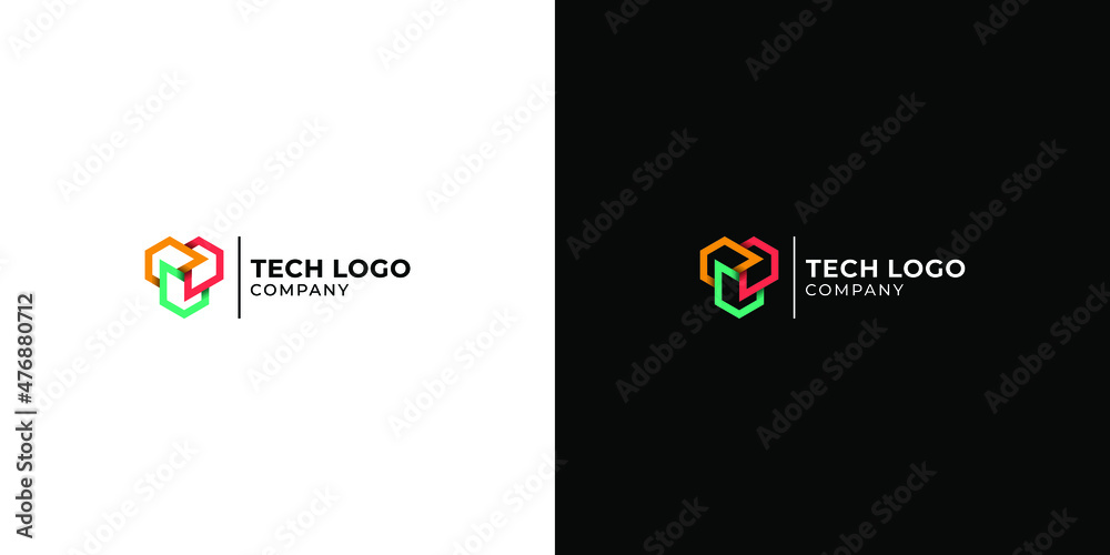 T logo technology, the logo is interconnected with the shape of the ...