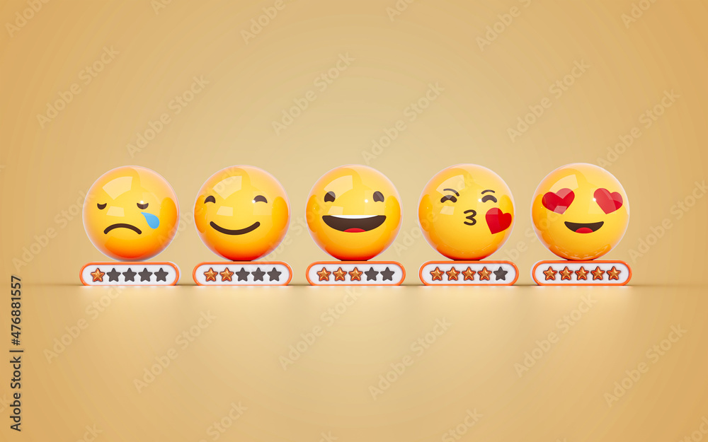 customer satisfaction rating review Face icon emoji emotional feedback ...