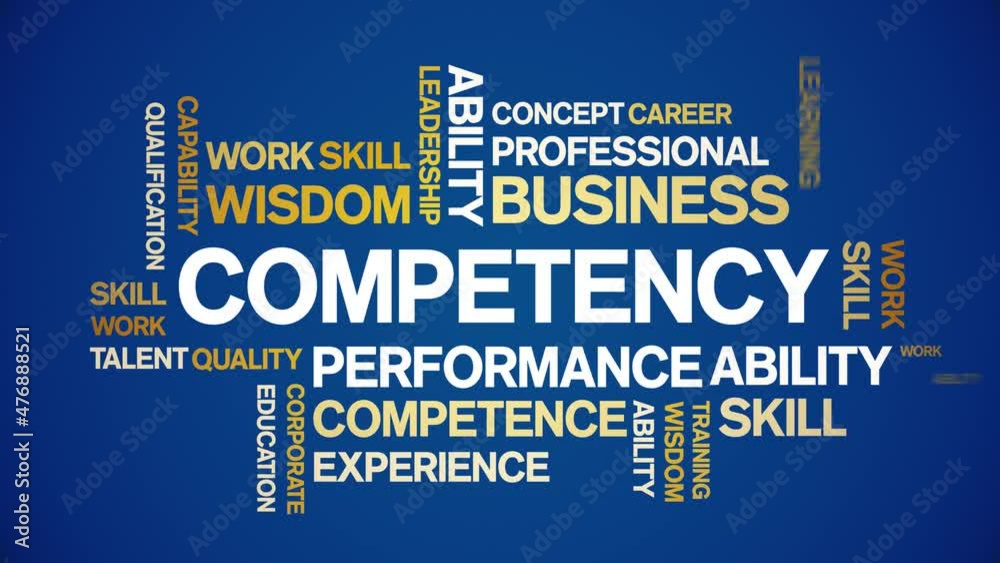 Competency Animated tag word cloud;text design animation kinetic ...