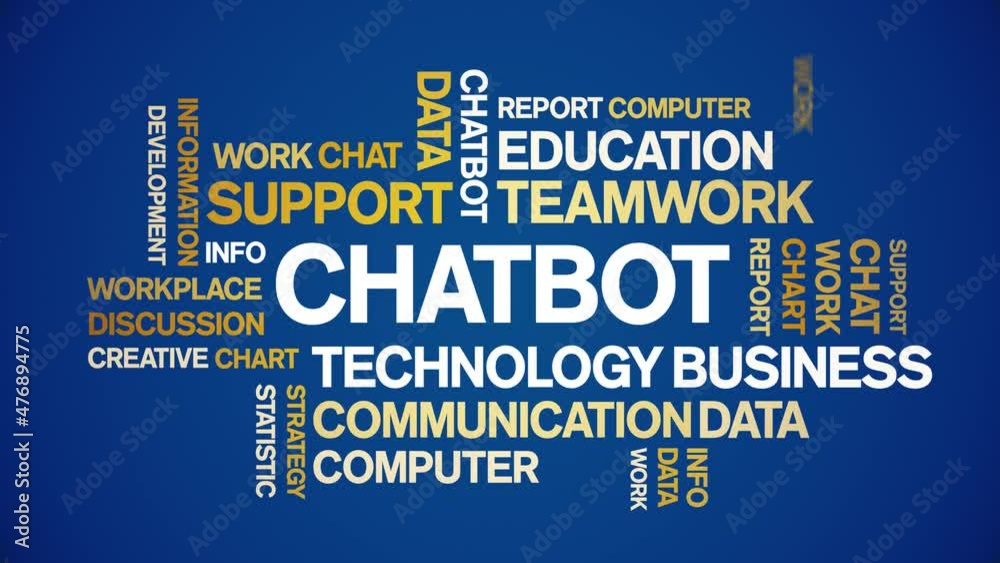 Chatbot Animated tag word cloud;text design animation kinetic typography seamless loop. Stock ...
