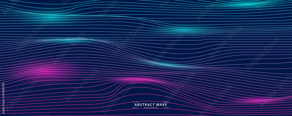 Wave line effect vector as soon as possible. Vivid abstract background ...