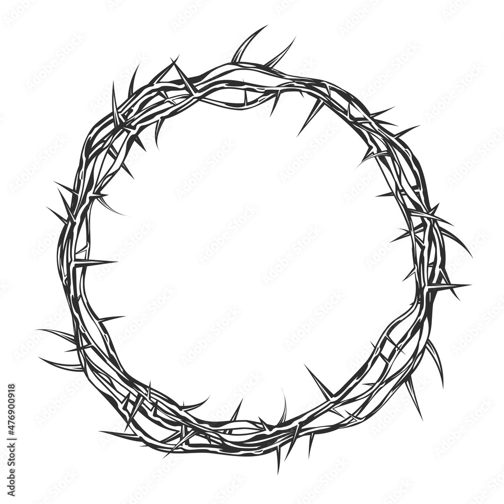 Crown of thorns of Jesus Christ, easter religious symbol of ...