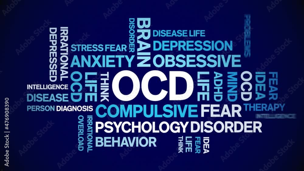 OCD animated tag word cloud;Obsessive-Compulsive Disorder animation ...