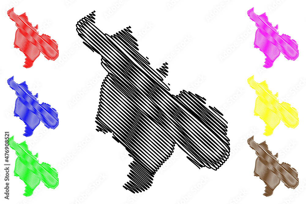 Panchkula district (Haryana State, Republic of India) map vector ...