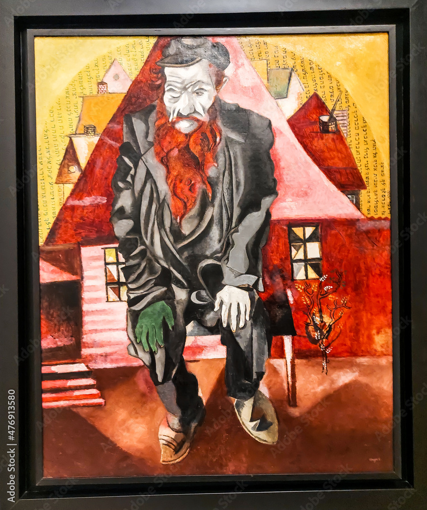 Red jew by Marc Chagall. Benois wing of the State Russian museum in St ...