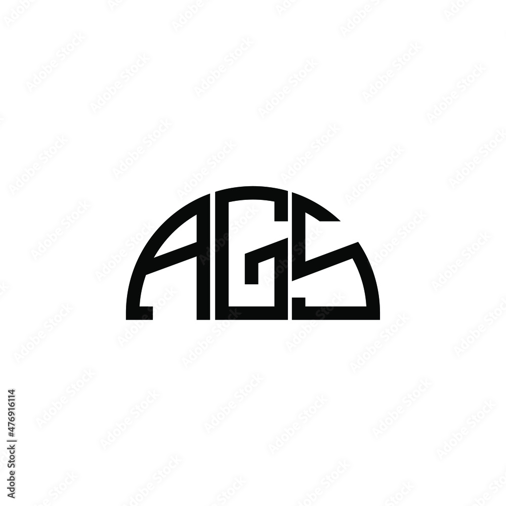 AGS letter logo design on black background. AGS creative initials ...