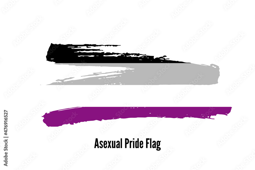 Asexual Pride flag. Symbol of LGBT community. Hand drawn ink brush ...