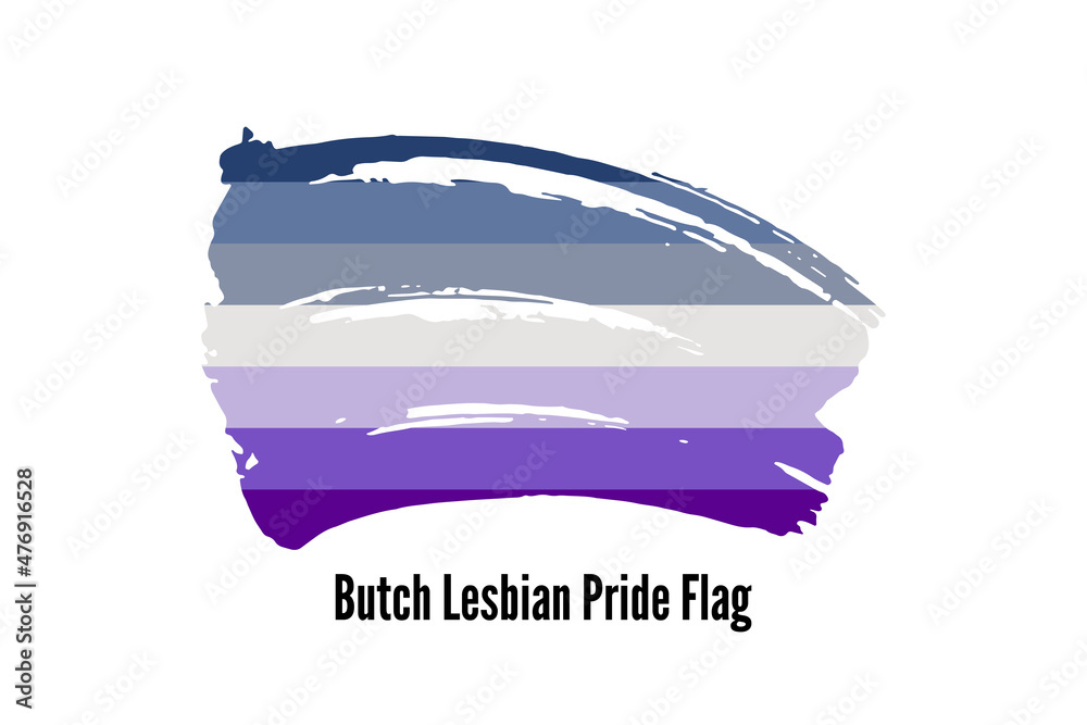Butch Lesbian Pride Flag Symbol Of Lgbt Community Hand Drawn Ink