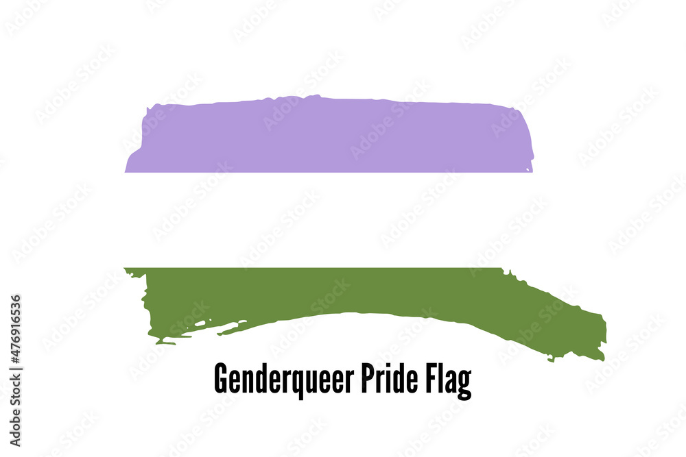 Genderqueer Pride flag. Symbol of LGBT community. Hand drawn ink brush ...