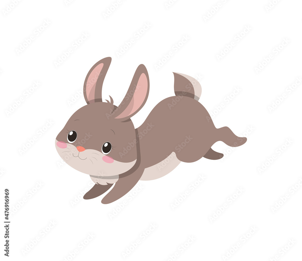 Cute bunny jump. Sticker or badge with rabbit, Stylish pictures for ...