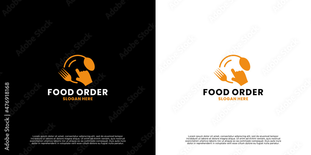 food order delivery restaurant logo design inspiration Stock Vector ...