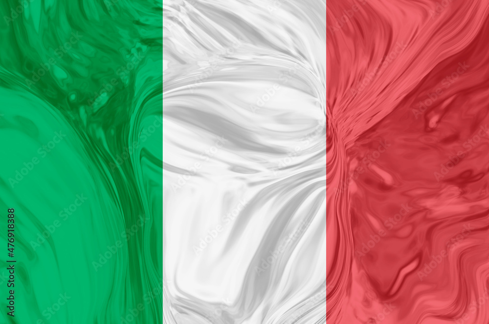 italy flag waving in the wind. the state symbol of the Italians. the ...