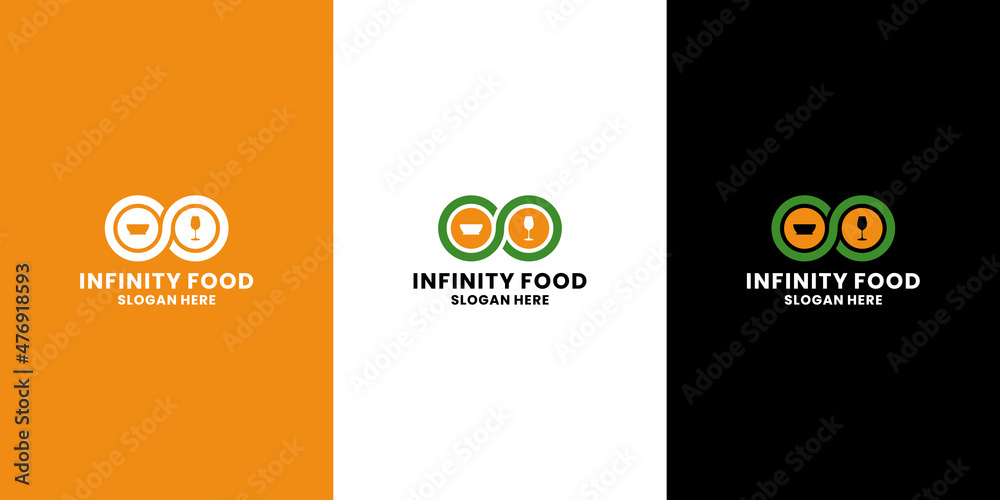creative infinity food restaurant logo design inspiration with food ...