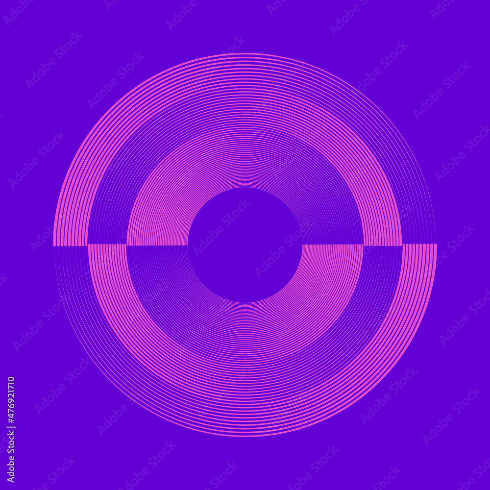 Pink vector speed lines in round form. Trendy design element for frame ...