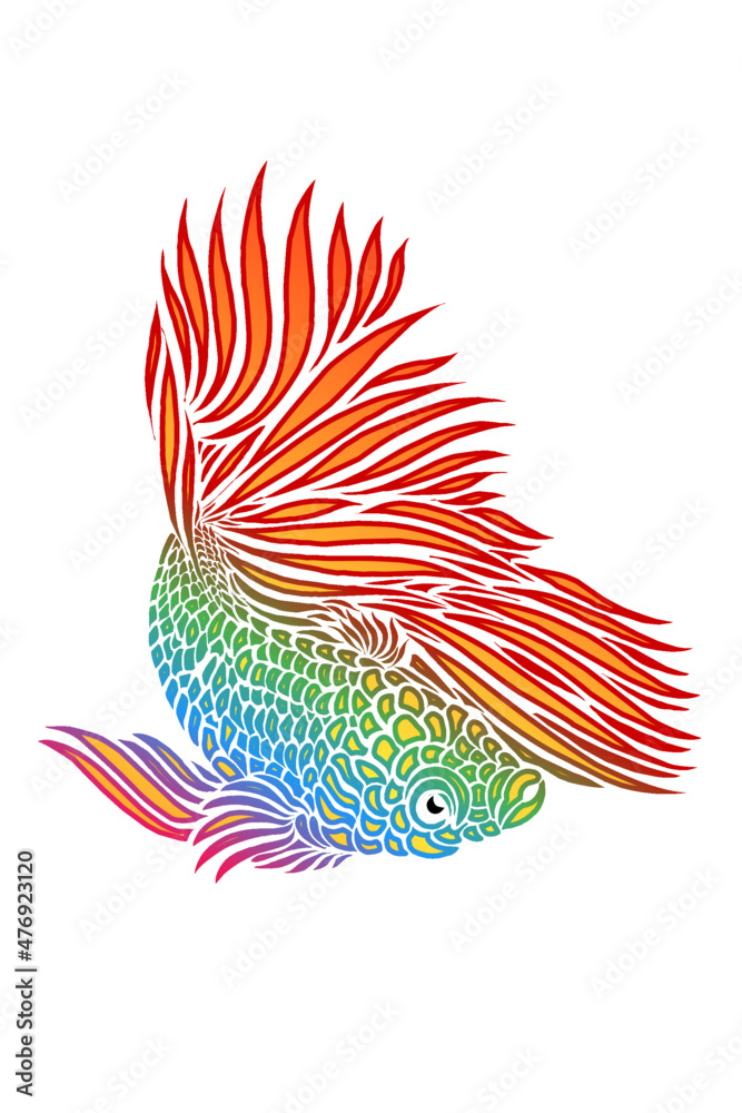 beautiful design vector beauty of colorful betta fish with beautiful ...