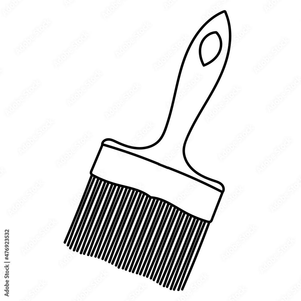 Freehand sketchy line art of brush silhouette. Construction and ...