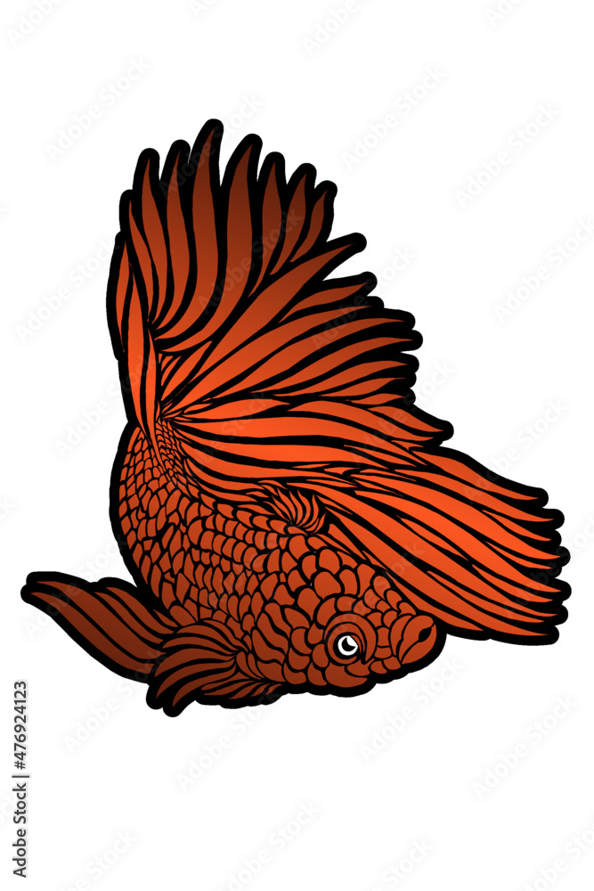 beautiful design vector beauty of colorful betta fish with beautiful ...