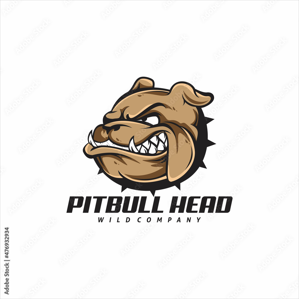 pitbull head mascot logo design Stock Vector | Adobe Stock
