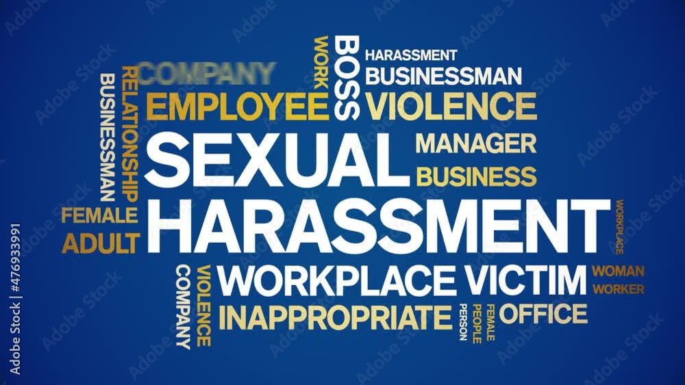Sexual Harassment animated tag word cloud;text design animation kinetic ...