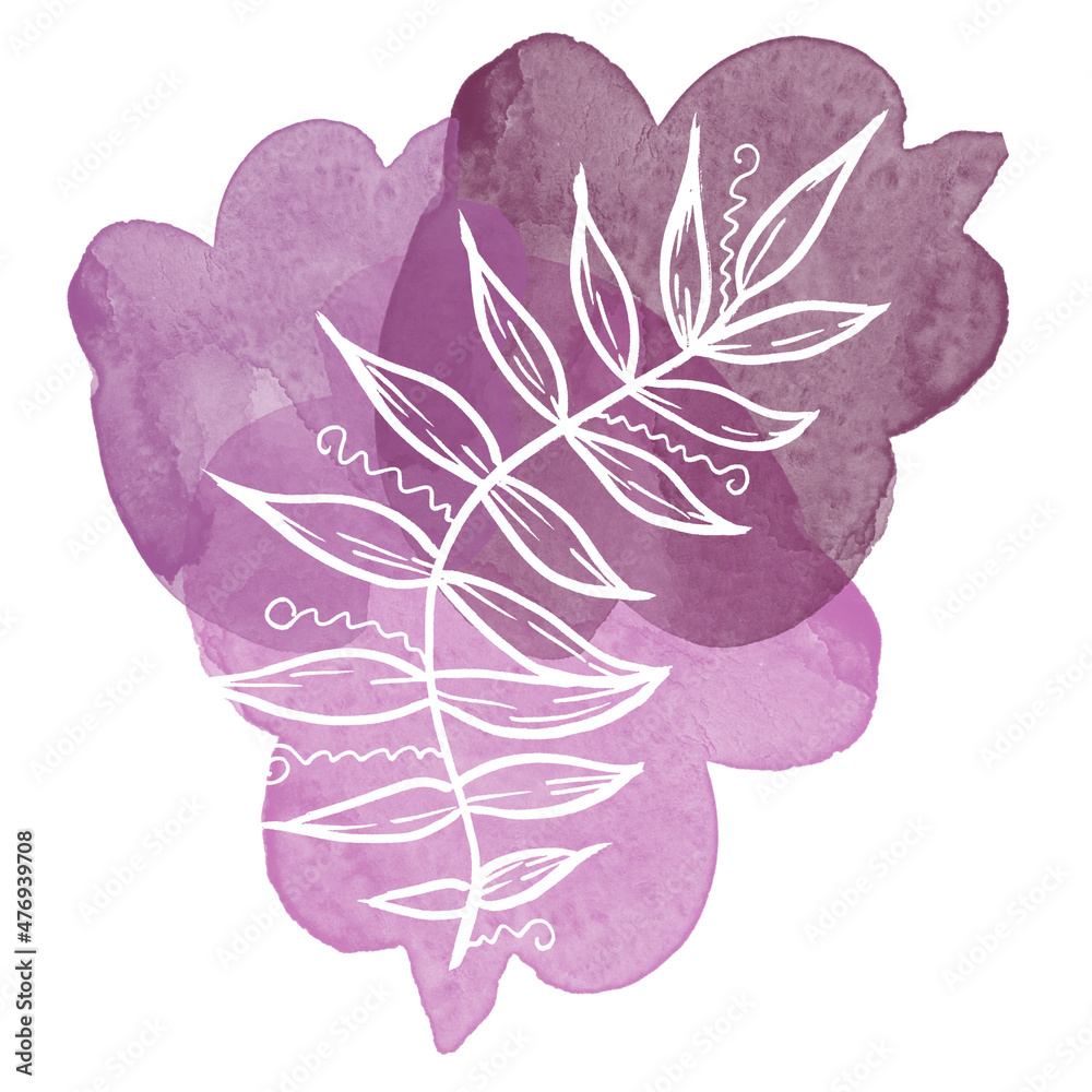 Colorful Floral botanical isolated white tropical Leaf illustration ...